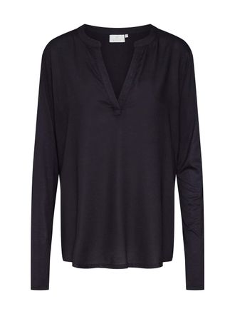 Kaffe Langarm-Bluse Kacalina Damen Bluse Langarm Casual Basic Shirt V-Ausschnitt 42, Black deep