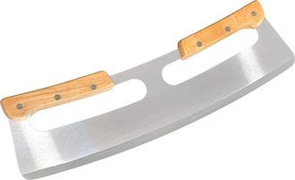 Scarlet Bijoux scarlet kitchen | Pizzamesser &raquo;Rapido Professionale&laquo; Pizzacutter XXL Wiegemesser mit scharfer Klinge aus rostfreiem Edelstahl 35cm mit Holzgriff, schn