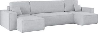 KAISER Ecksofa mit schlaffunktion und bettkasten, Sofa U-form, Couch U-form best Cord Grau