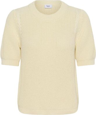 Saint Tropez Femme, Pulls, Jaune, Taille: 42 FR Tricot ras du cou