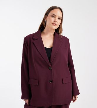 Vero Moda Curve Blazer densemble oversize - Bordeaux-Rouge