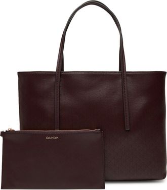 Calvin Klein Handtasche Calvin Klein Emblem Aop Small Tote LV04F3267G Dunkelrot