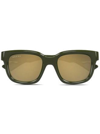 Gucci lunettes de soleil à monture carrée - Vert