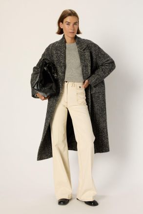 Gerard Darel Manteau long crois&eacute; &agrave; chevrons - MOLY - Noir