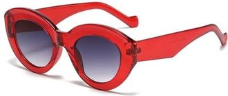 Generic Lunettes De Soleil &Agrave; Monture Ronde For Femmes, Lunettes De Soleil Tendance For F&ecirc;te Et Vacances(Red)