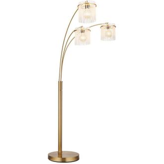 Globo Lighting Globo Lighting - Lampadaire Lampadaire dor&eacute; Lampe de salon &agrave; 3 flammes Lampe dappoint, tiges en verre opalin, 3x E27, LxlxH 100 x 180 x 160 cm