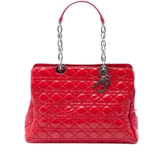 Dior Cabas Pre-owned en cuir verni matelass&eacute; - Femme - Pre-owned - Rouge - Taille: ONE Size