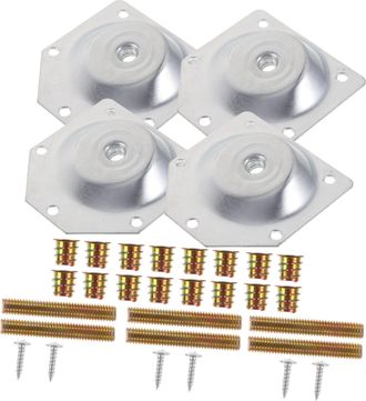 DOITOOL 4 Stück Teiliges Set Möbelverbinder Winkelplatte Schrauben Muttern für Stabile Verbindung von Massivholzfüßen an Tisch Stuhl Nachttisch Skandinavische