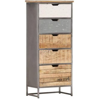 vidaXL vidaXL Armoire &agrave; tiroirs 45x30x105 cm Bois de manguier massif