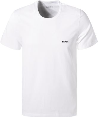 HUGO BOSS Herren T-Shirts blau Reine Baumwolle unifarben