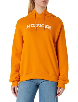 Tommy Hilfiger Damen Hoodie mit Kapuze, Orange (Rich Ochre), XL