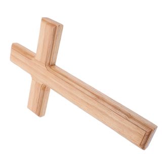 Garneck Wandkreuz Aus Holz Katholisches Kreuz Cross Anh&auml;nger Wand-kruzifix-dekor Dekoratives Kreuz Beige