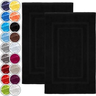 NatureMark Lot de 2 Tapis de Bain en 100% Coton, 50 x 80 cm, Noir
