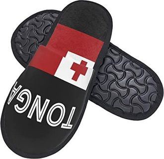 Generic Pantoufles Drapeau Des Tonga Anti Odeur Pantoufles En Coton Doux Chaussons Maison Pour La Maison Chambre De Camping L
