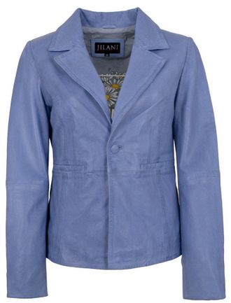 Jilani Lederjacke Evelyn Jilani - Damen Lederjacke Blazer Lammnappa blau