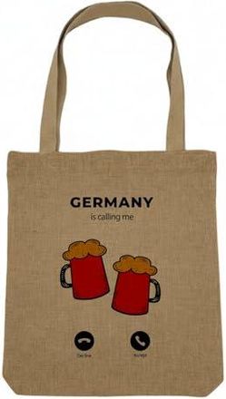 Fabulous Sac Shopping Tote Bag Aspect Lin - Germany Is Calling Me Beer Party Oktoberfest - Sac de Courses Toile Epaisse 360g Beige Naturel Cabas Port&eacute; Epaule S