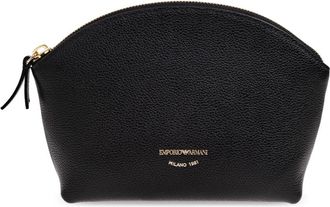 Emporio Armani Femme, Sacs, Noir, Taille: ONE Size Trousse de Toilette en Cuir