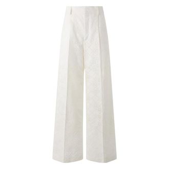 Alberta Ferretti Femme, Pantalons, Blanc, Taille: 36 FR Pantalon &agrave; oeillets