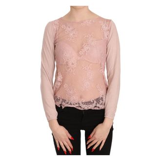 Pink Memories Durchsichtige rosa Baumwollbluse - - Blouses & Shirts - Damen - Rosa - S
