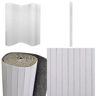vidaXL Raumteiler Bambus Wei&szlig; 250&times;165 cm - Bambus Raumteiler - Raumteiler Wei&szlig; - Sicht Trenner - Wohnzimmer Dekoration - Schlafzimmerschirm - Home & Living