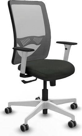 Piqueras y Crespo Schreibtischstuhl mit Armlehnen, schwarz, h&ouml;henverstellbare Lendenwirbelst&uuml;tze, ausgestattet mit 3 Positionen und Schneidschaum, mit Rollen von 65 mm,