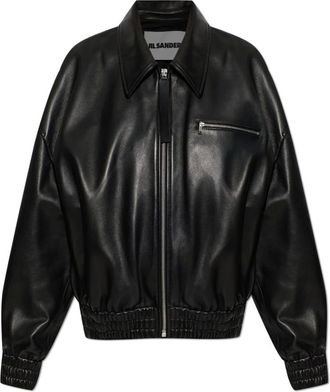 Jil Sander Femme, Vestes, Noir, Taille: 38 FR Leather Vestes