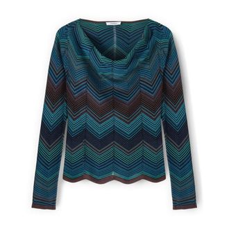 Motivi Jacquard Strickoberteil - - Knitwear - Damen - Blau - S