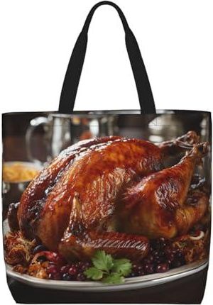 Generic Poulet Brun Fonc&eacute; Sac Fourre-Tout Pliable Sacs De Courses R&eacute;utilisable Sac A Main Femme Pour Gym Quotidienne Shopping