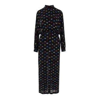 Fiorucci Kleid mit Stehkragen und durchgehender Knopfleiste- Midi-L&auml;nge - - Dresses - Damen - Mehrfarbig - XS