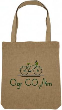 Fabulous Sac Shopping Tote Bag Aspect Lin - 0gr CO2/km V&eacute;lo Vert &Eacute;cologie Environnement Plan&egrave;te - Sac de Courses Toile Epaisse 360g Beige Naturel Cabas Port&eacute; E