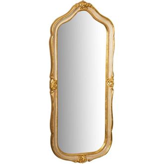 Biscottini International Biscottini - Miroir mural Miroir en bois blanc 79x33x3 cm Made in Italy Miroir d&eacute;coratif suspendu Long miroir horizontal vertical
