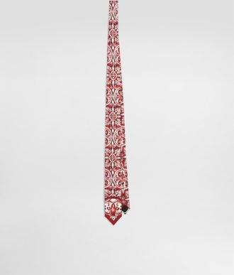 Dolce & Gabbana Krawatte Aus Seide Mit Maiolika-print - Mann Krawatten Und Einstecktuch Multicolor Pz