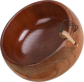 Cabilock Holz Garnschale Strickschale mit Praktischem &Ouml;ffnungsdesign Langlebige Verschlei&szlig;feste Wollaufbewahrung f&uuml;r Stricken und H&auml;keln Multifunktionale Garnh