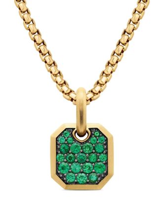 David Yurman pendentif Roman en or 18ct serti d&eacute;meraude (15 mm)