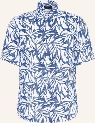 Olymp Kurzarm-Hemd Regular Fit Aus Leinen blau