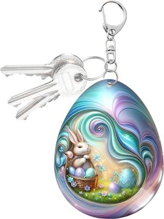 Generico Breloque pour sac d&eacute;coratif en forme de P&acirc;ques,Pendentif pendentif avec design de lapin, pendentif pour sac en acrylique 2D | Pour portefeuille sac &agrave; 