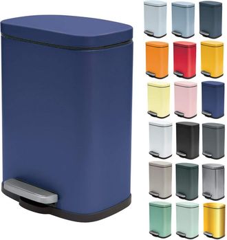 Spirella Treteimer 5 Liter Edelstahl, Modell Akira, Elegante und Moderne Matte Oberfläche, Langsames und Geräuschloses Schließen, Anti-Fingerabdruck-Beschichtu