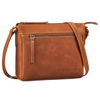 STILORD Mirabelle Ledertasche Damen zum Umh&auml;ngen - zeitlose Tasche perfekt als Umh&auml;ngetasche Schultertasche Freizeittasche Handtasche zum Umh&auml;ngen Echtes Lede