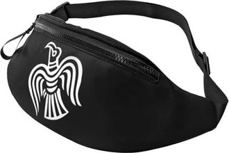 Generic Oiseau Viking Nordique Sac Banane L&eacute;ger Sac &Agrave; Bandouli&egrave;re R&eacute;glable Sacoche Ceinture Pour Femme Randonn&eacute;e Ext&eacute;rieur 14X35Cm