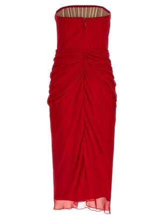 Carolina Herrera Womens Multicolor Silk Midi Dress