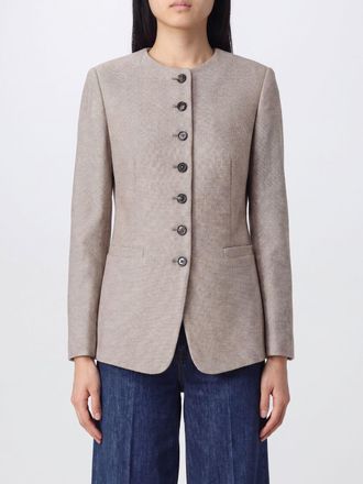 Max Mara Einreihiger Blazer von aus 100% Kaschmir mit Rundhalsausschnitt