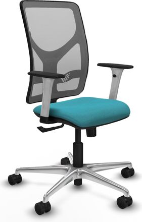 Piqueras y Crespo B&uuml;rostuhl aus Netzstoff mit wei&szlig;en und schwarzen Armlehnen, h&ouml;henverstellbare Lendenwirbelst&uuml;tze, ausgestattet mit 3 Positionen und Schneideschaum, Gr