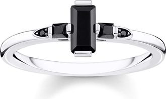 Thomas Sabo Thomas Sabo Damen-Ring Stein Baguette-Schliff schwarz 925 Sterlingsilber TR2266-643-11-52