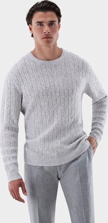 van Laack Rundhalspullover mit Zopfstrick und Kaschmir