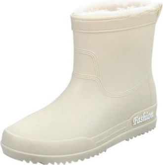 Generico Bottes de Pluie Femme L&eacute;g&egrave;res Antid&eacute;rapantes, Bottes en Caoutchouc Femme Basses avec Doublure Polaire pour Jardinage, Chaussures de Travail R&eacute;sistante