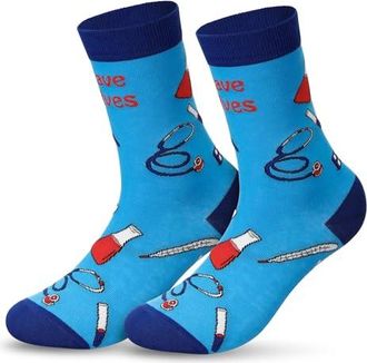Satinior Chaussettes Fantaisie pour Unisexe Infirmières Médecins Hôpitaux Cadeaux pour Noël Anniversaire(Tubes à essai)