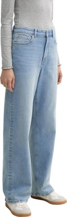 Tom Tailor Damen Wide Leg Jeans mit High Waist, 10112 - Clean Light Stone Blue Denim, S