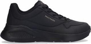 Skechers Femme Uno Lite Work Basket, Black Duraleather, 38.5 EU