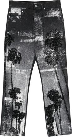 Purple Homme, Jeans, Noir, Taille: W33 P011 Beaded Palms