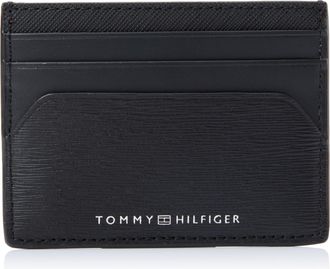Tommy Hilfiger Men TH PLAQUE CC HOLDER, Black, One Size